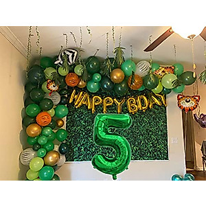 40 Inch Huge Dark Green Numbers 5 Balloons Decorations Birthday Party Supplies Helium Foil Mylar Big Digital 0-9 Summer 2022 Graduation Anniversary Celebrations(Emerald Green 5 balloon)