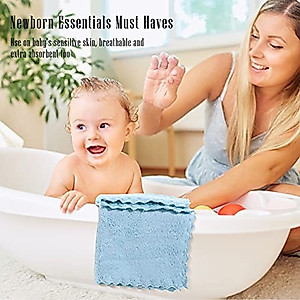 Cute Castle Ultra-Soft Baby Washcloths, 16 Pack - 9" by 9", Gentle on Sensitive Skin for Face and Body, Plush, Super Absorbent Wash Clothes for Girls and Boys