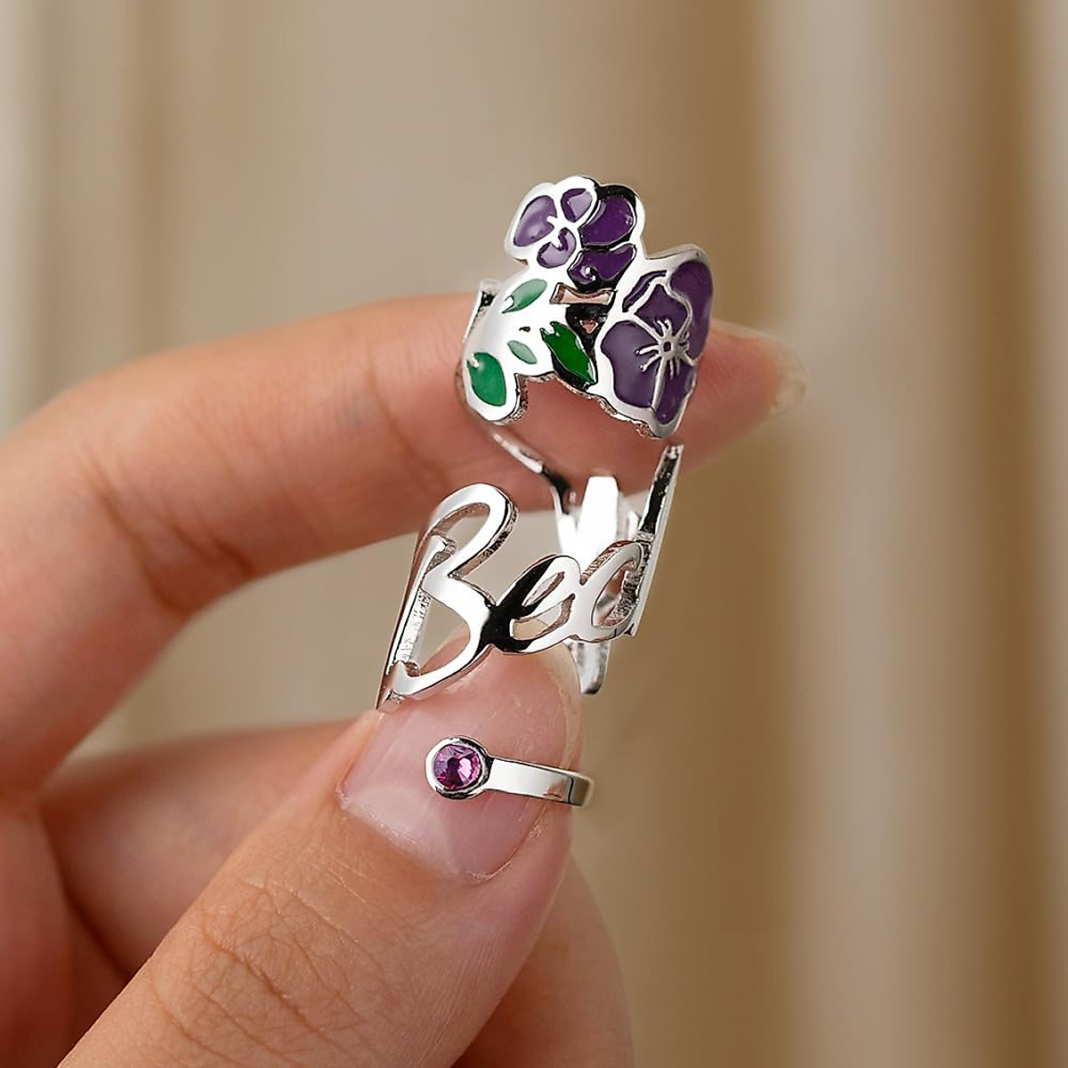 Custom Name Birth Flower Stethoscope Tag Nurse Gift Stethoscope ID Tag Doctor Gift Personalized Stethoscope Charm Nurse Appreciation Gift Stethoscope Ring with Birthstone