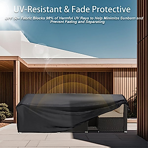 Patio Furniture Set Cover, Rectangular Waterproof Outdoor Table and Chair Set Cover,Furniture Cover for Sectional Sofa Set,Tear-Resistant Material Dust-proof Couch Cover. (74''Lx47''Wx28''H)