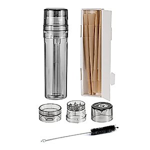 Portable Herb Spice Grinder Cone Rolling Machine Cone Case All-in-One Cone Loader Pre Roll Machine Free for 12 Pre-Roll Cones