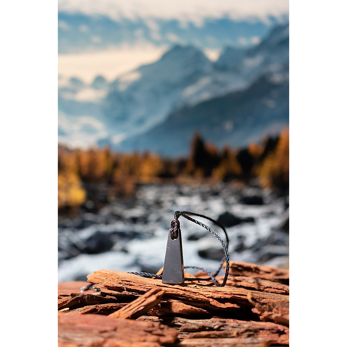 QUANTHOR Shungite Stones Protection Bracelet Necklace | Authentic from Karelia Shungite Crystal with Carbon Fullerenes | Cleans Bad Energy Protection Shungite Trapezium