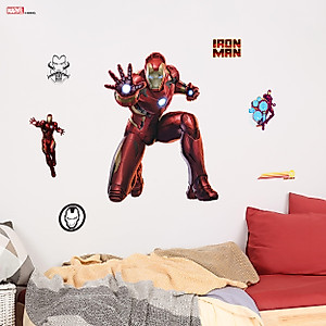 Wall Palz Marvel Iron Man Wall Decal - Iron Man Wall Stickers with 3D Augmented Reality Interaction - 24" Iron Man Bedroom Decor - Marvel Legends Wall Decor