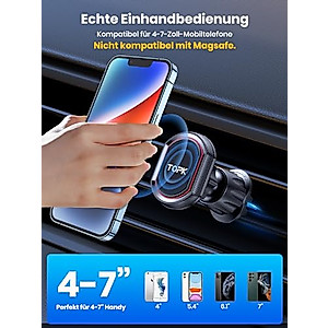 TOPK Phone Holder Car, Magnetic Phone Holder for Car, Upgrade Hook Clip Air Vent Mount with Strongest Magnet for Cellphones