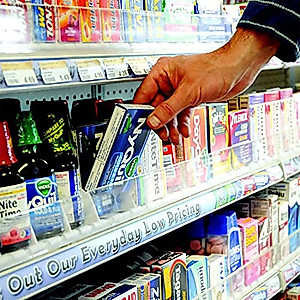 Pack of 20 Shelf Pusher Spring Loaded Organizer, Product Display Tray, 6 Different Tensions, Retail Shelving Pusher, Glider Self Pushing Bar, Convenience Store Display Clear Medium Duty 7N