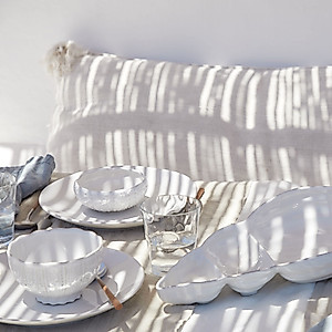 Costa Nova Ceramic Stoneware 8 oz. Fruit Bowl - Aparte Collection, White | Microwave & Dishwasher Safe Dinnerware | Food Safe Glazing | Restaurant Quality Serveware