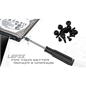 LeFix 8 x Screws Isolation Mounting Guide Screws with Grommets + Phillips Screwdriver Designed for 2.5"Hard Drive Solid State Drive,M3X6,10mm,Black,Philips Head
