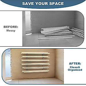 Ultrawall Lumber Storage Rack Wall Mount Wood Storage Racks, Metal Wood Organizer Racks for Shed, Workshop, Garage, Holds Up 220 LBS Per Level (Pack of 4, Black)