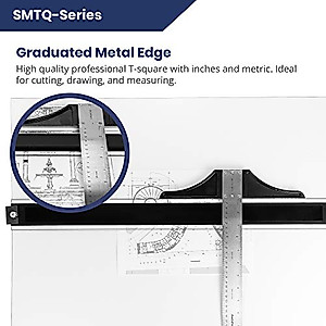 Pacific Arc 36 Inch T Square, Traditional Stainless Steel, Graduated Inch and Metric