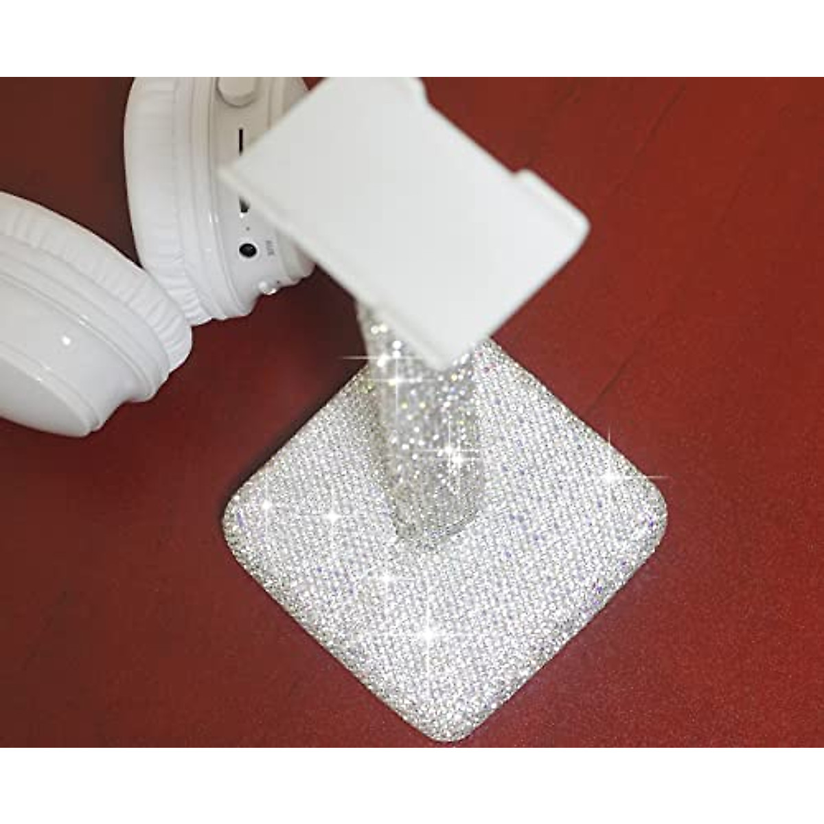 CARCHILE SH Luxury Rhinestones Headphone Stand Headset Holder Crystal (Silver)