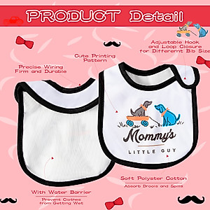 2ooya 7Pcs Cotton Waterproof Baby Bibs Adjustable Hook Loop Closure Infant Bib Unisex Black Red Newborn Babies Food Bibs Baby Keepsake Gift for Eating Teething Drooling Feeding（6-12 Months）