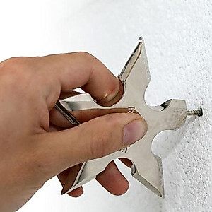 PRATIQUE Ninja Coat Hooks 2 Pack, Darts Star Wall Mounted Hooks, Stainless Steel Clothes Hats Hanger Holder (Steel Ninja)