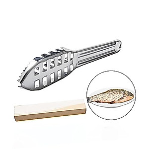 Housoutil 2pcs Power Tools Seafood Tools Fish Bone Tweezers Fish Skin Cleaner Fish Scale Scraper Remover Fish Scales Silver Daily Use Detergent Fish Scale Brush