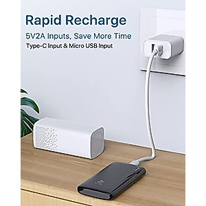 Portable Charger, 12000mAh Dual USB Power Bank with LED Display, Fast Charging Slim External Battery Pack Compatible with iPhone, Samsung Galaxy, Pixel, iPad and More - Black