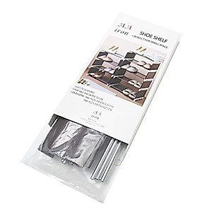 DOUBLE A IRON Shoe Storage Organizer Rack, 4-Tier Stackable Free Standing Shoe Shelf ( Include Safety Work Gloves ) - Brown