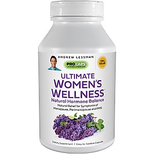 ANDREW LESSMAN Ultimate Women’s Wellness 180 Capsules – Naturally Relieves Menopause Symptoms, PMS & Perimenopause, with Soy Isoflavones, EGCG, Cranberry, Indole-3-Carbinol. Easy to Swallow Capsules