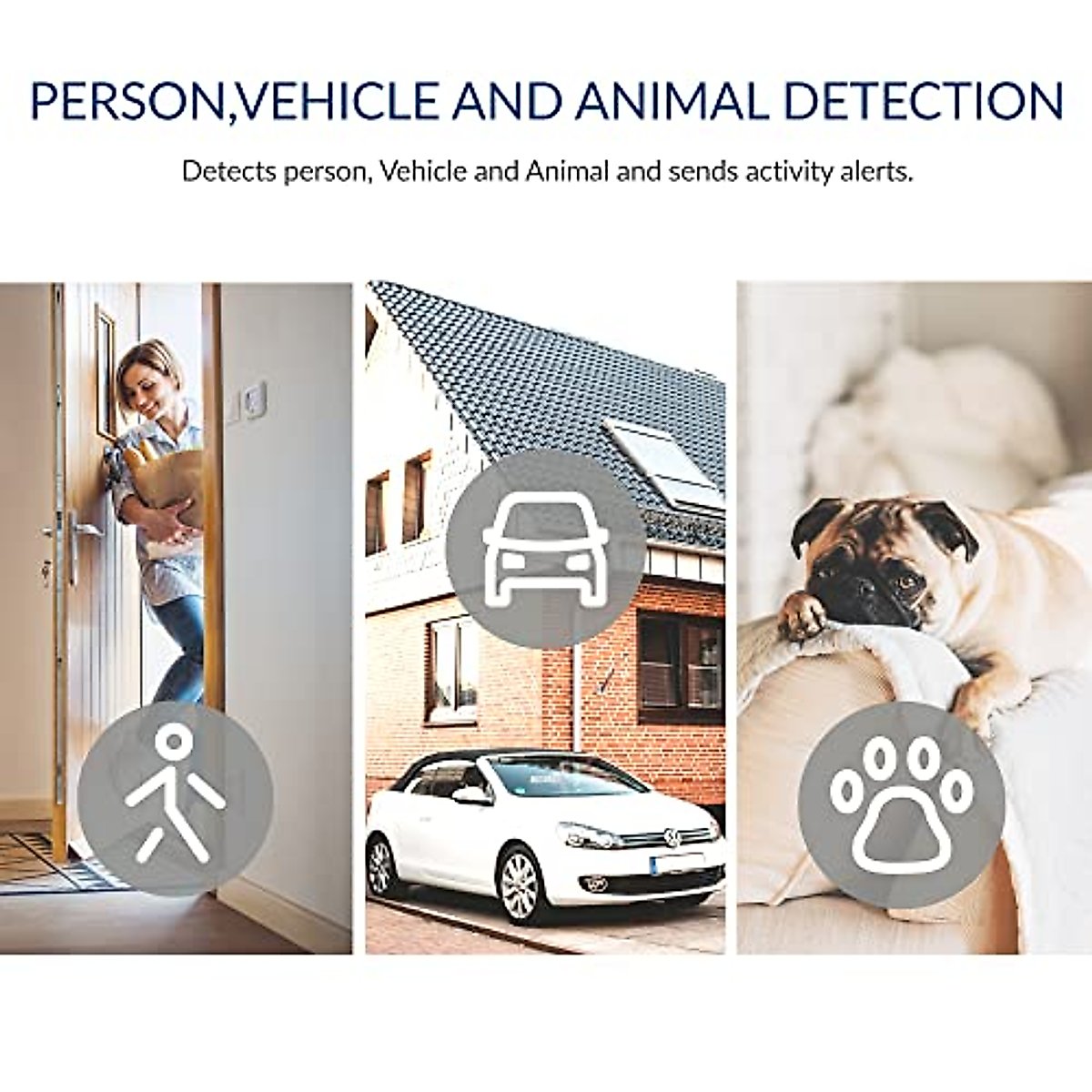 Kami by YI 4pc 1080p Cameras For Home Security with Human Detection, Activity Zone, Seamless Footage Playback with Phone APP - Compatible with Alexa and Google Assistant