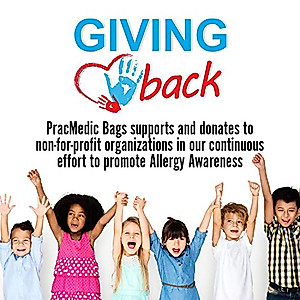 PracMedic Bags Epipen Carry Case- Holds Epi Pens, Auvi Q, Inhaler, Epinephrine, Allergy, Syringe, Diabetic Supplies, Insulated Medical Pouch, Travel Medicine Kit for Essentials and Emergency (Black)