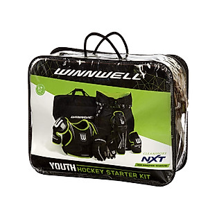 Winnwell Hockey Protective Gear Set - Ice Hockey Equipment with Bag - Youth Hockey Gear Kit- Shoulder, Elbow, Shin pads, Gloves, Pants & Bag