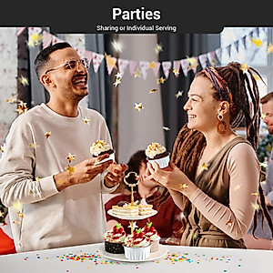 EUSOAR Ramekin Baking Cups, 30pcs 5oz Aluminum Foil Muffin Liners Cupcake Baking Cups with Lids, Mini Pie Pans with Lids, Disposable Foil Baking Cups Containers for Creme Brulee or Cupcake-White