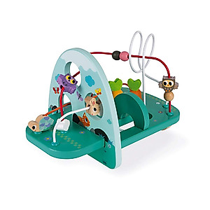 Janod Rabbit & Co Looping W/Color Matching, Activity Center Learning Toy for Boys and Girls - Counting, Concentration, Shape Recognition and Motor Skills for Ages 18+ Months