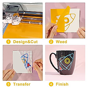 Lya Vinyl 65 Pack Permanent Vinyl, Self Adhesive Vinyl Sheets for Cricut, Permanent Outdoor Vinyl for Party Decoration, Sticker, DIY Mug, Car Decal