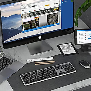 TechGround Wireless Keyboard and Mouse Combo, 2.4GHz Ultra Thin Full Size Wireless Keyboard Mouse Set for Laptop, PC, Desktop, Windows 7, 8, 10, Black and Silver