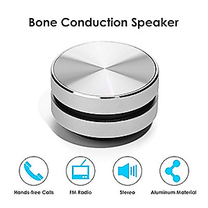 Bone Conduction Speaker, True Wireless Speakers Mini Portable Stereo Sound Creative Portable Speaker Compatible with iPhone, iPad, Samsung, Tablets and More Bone Conduction Sound Box, Bigvapor