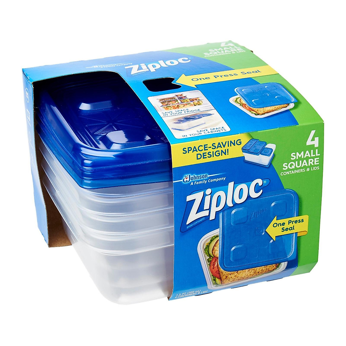 Ziploc 70935 Small Square Container 4 Count