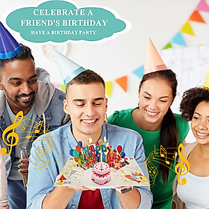 YIXIN - Personalized 3D Pop-Up Birthday Card with LED Lights and Music, Includes Envelope