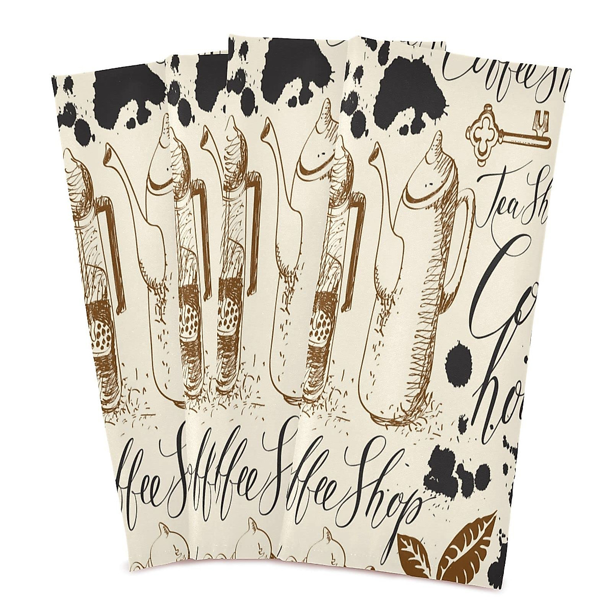 ALAZA Theme of Coffee and Coffee House Decorative Kitchen Dish Towels 1 Piece,Soft and Absorbent Kitchen Hand Towels Home Cleaning Towels Dishcloths,18 x 28 Inch