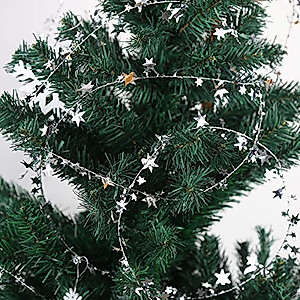 CCINEE 75 FT Star Tinsel Garlands with Wire, Christmas Star Wire Garland Decorations for Xmas Tree Home Wedding Birtahday Party Festive Ornament, Silver, 3 Pack