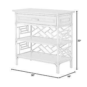 David Francis Furniture Chinese Chippendale Shelf, White