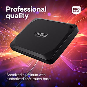 Crucial X10 Pro 4TB Portable SSD - Up to 2100MB/s Read, 2000MB/s Write - Water and dust Resistant, PC and Mac, with Mylio Photos+ Offer - USB 3.2 External Solid State Drive - CT4000X10PROSSD902