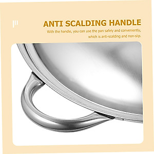 Cabilock Dry Pan with Lid Nonstick Pan Nonstick Wok Pan Paella Cooking Pan Stir Fry Skillet Wok Skillet Reheating Pot Stewpot Skillet Pow Pan Stainless Steel Pans Korean Pot Mini China