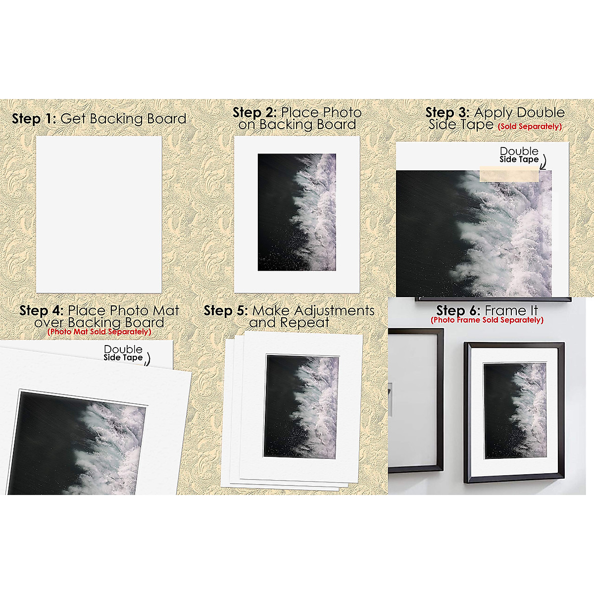 Golden State Art, 16x20 Picture Mat Matte Backerboards for Framing. Pack Contains 50 Backing Boards (White, 50 Pack)