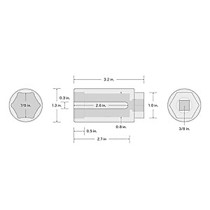 TEKTON 3/8 Inch Drive x 7/8 Inch 6-Point Oxygen Sensor Socket | 4929