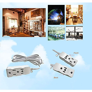 Multi Plug Outlet Extender Box,3-Outlet Power Strip, Long Extension Cord, White (1.8m/6Ft)