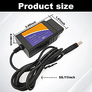 ELM327 OBD2 USB Adapter, Diagnostic Coding Tool with MS-CAN/HS-CAN Switch Compatible with Ford F150 F250 Lincoln Mazda Mercury Code Reader Vehicle Diagnosis on Windows with V1.5 PIC18F25K80 Chip