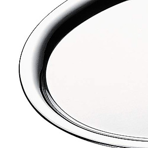 Cilio 18/10 Mirrored Finish Stainless Steel Oval Serving Tray, 10.5-Inch x 8.25-Inch
