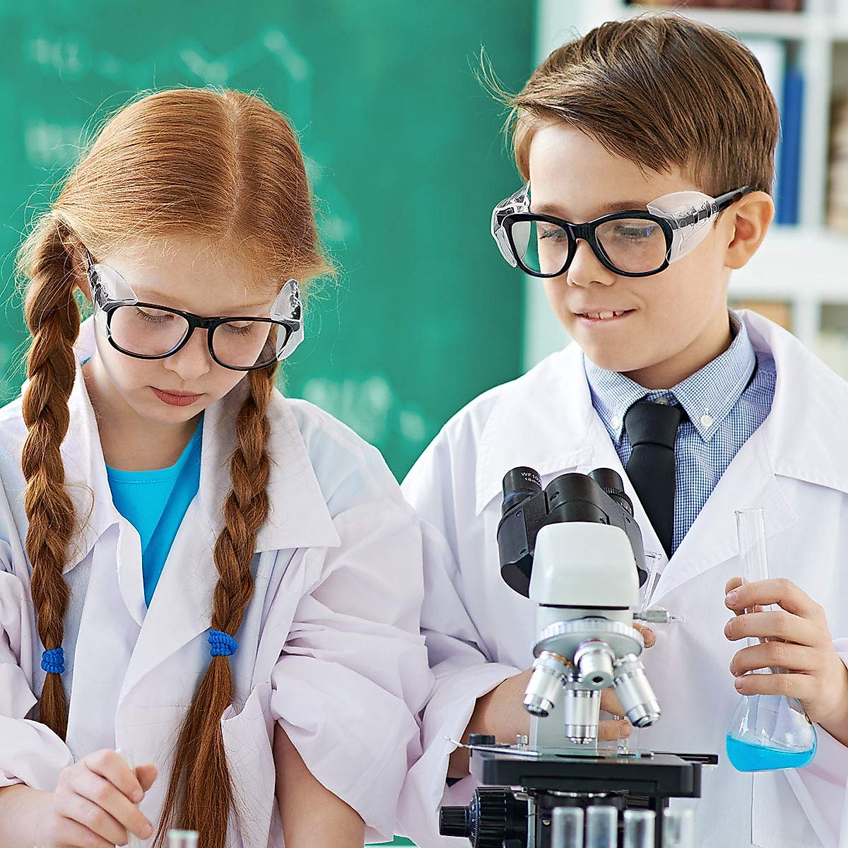 MELASA 12 Pairs Eye Glasses Side Shields, Flexible Slip on Side Shields for Safety Glasses Fits Small to Large Eyeglasses Universal