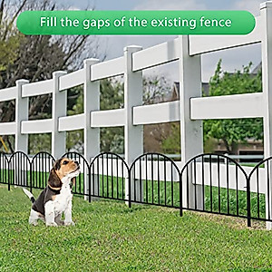7 Panels Landscape Fencing for Lawn Front Yard, Small Garden Fence Animal Barrier 12.4"(H) x 9.5ft(L), Tree Fence Flower Bed Fence Metal Fence Border, Decorative Garden Fence Border