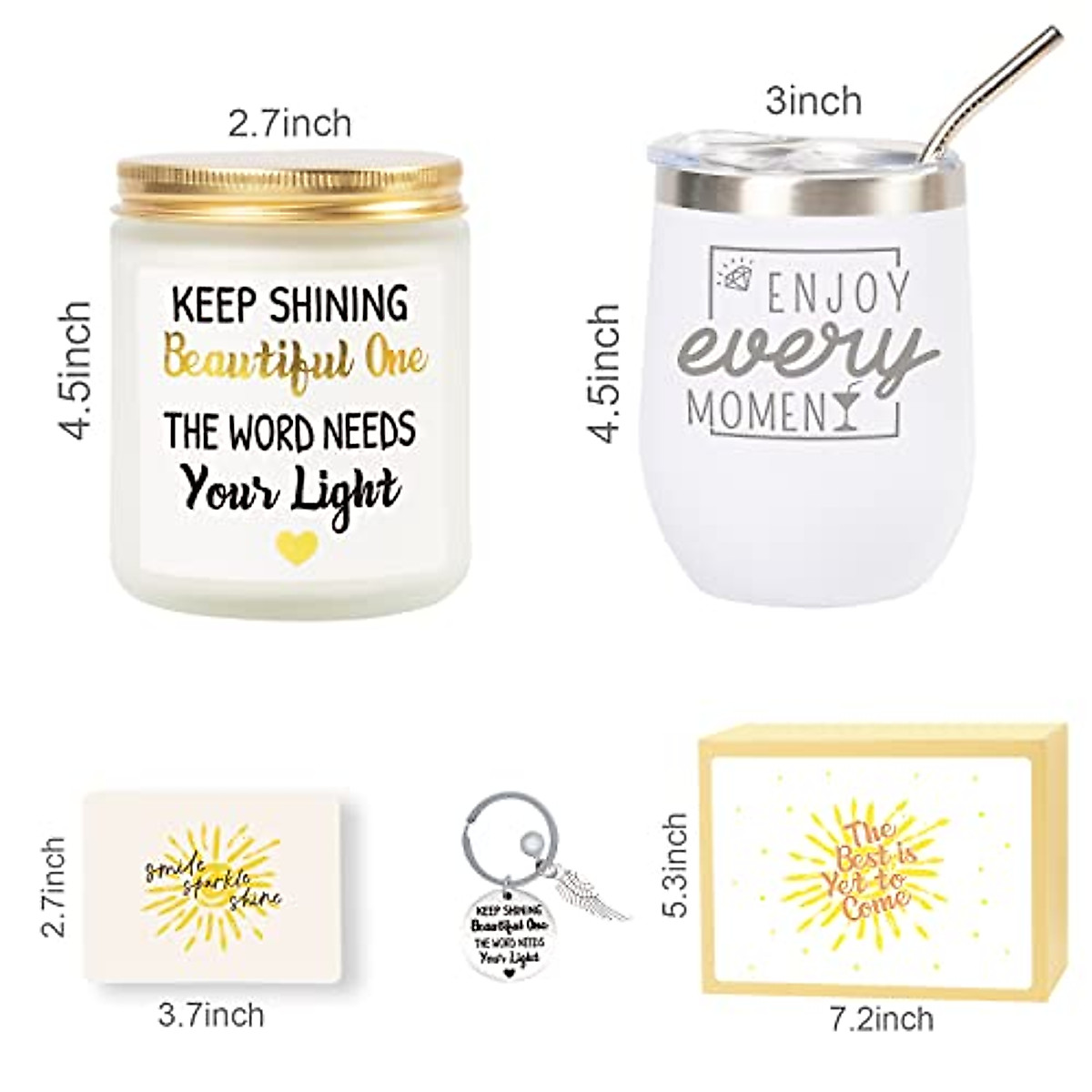 Get Well Soon Gifts for Women - Thank You Gifts - Care Package - Thinking of You Gifts for Women - Inspirational Gifts for Women - Encouragement Gifts for Women Scented Jar Candles