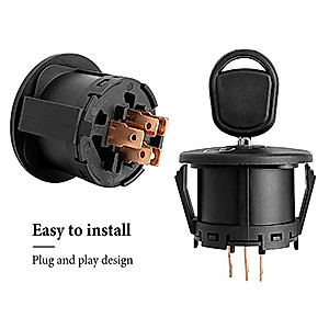 Ignition Switch 925-04228 Fit for Cub Cad et Mower - 3 Position Key Switch Compatible with Cad RZT-42 RZT-50 RZT-54 Riding Mower, Troy-Bilt Mustang XP 42 50 54 Zero Turn Mower, Replace 725-04228