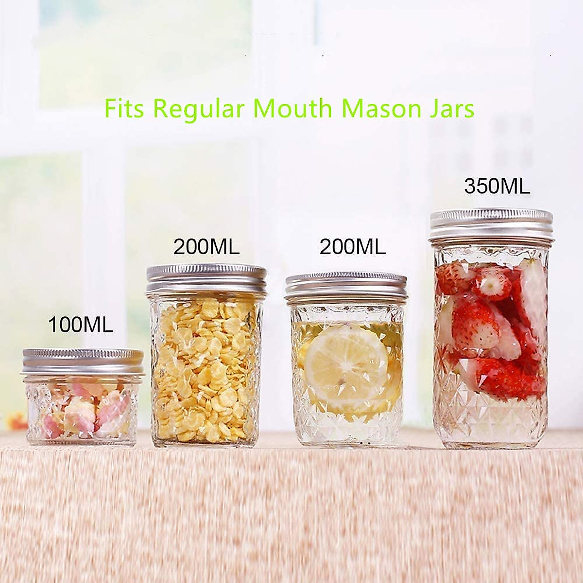 36 PCS Regular Mouth Canning Lids, Lids for Mason Jar, Split-Type