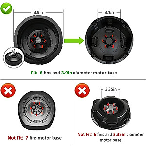 for Blender Blade Replacement 6 Fins Pro Extractor Blade for Nutri Ninja Auto iQ BL480W-70 BL480D-30DOB BL450-70 BL451-70 BL454-70 BL455-70 BL481-70 BL482-70 Only Fit for 18 24 32 oz, No 16oz
