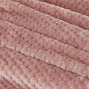 Exclusivo Mezcla Waffle Textured Extra Large Fleece Blanket, Super Soft and Warm Throw Blanket for Couch, Sofa and Bed (Dusty Pink, 50x70 inches)-Cozy, Fuzzy and Lightweight