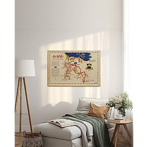 Vintage Photograph of Normandy D-Day WW2 Map Print, 1994 World War 2 Wall Art D-Day Military Decor Gifts - Historical Poster and Art Prints War Military American History (16x24)