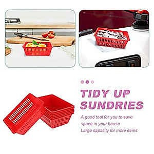 Toyvian 7pcs Plastic Coin Storage Baskets Decorative Desktop Basket Sundries Organizer