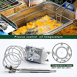 60125401 for Deep Fryer 1175 thermostat compatible with imperial fryer, 1/4" Thread Mpt Stuff Box, RX-1-36 Thermostat compatible with Pitco, 200-400F